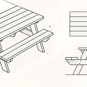 DIY Picnic Table Plans PDF | Outdoor Furniture Woodworking Blueprint ...
