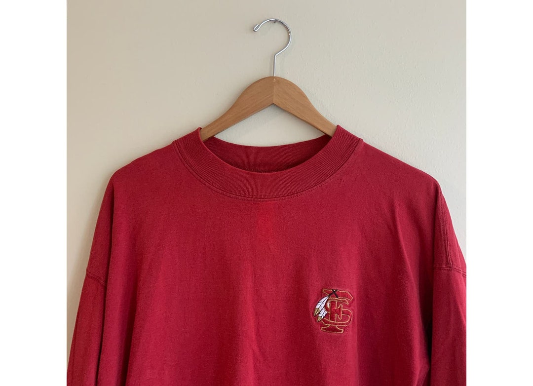 Vintage Red Embroidered Florida State FSU Long-sleeve T-shirt Men's ...
