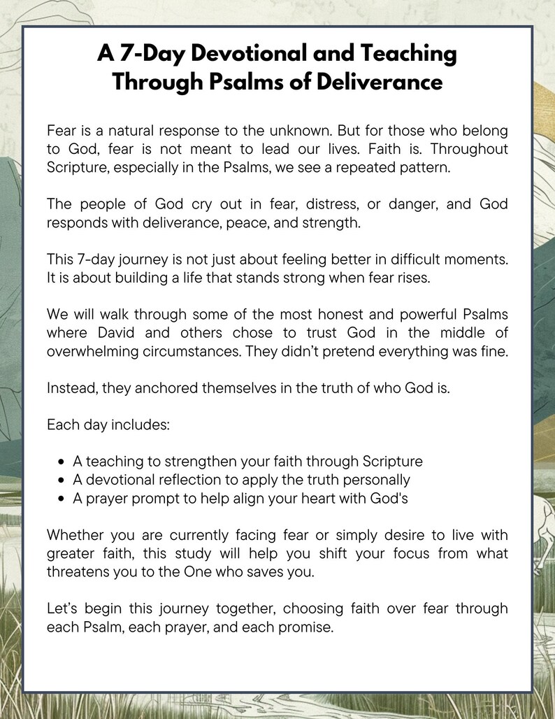 Faith Over Fear/7-day Psalms of Deliverance Devotional: Digital Bible ...