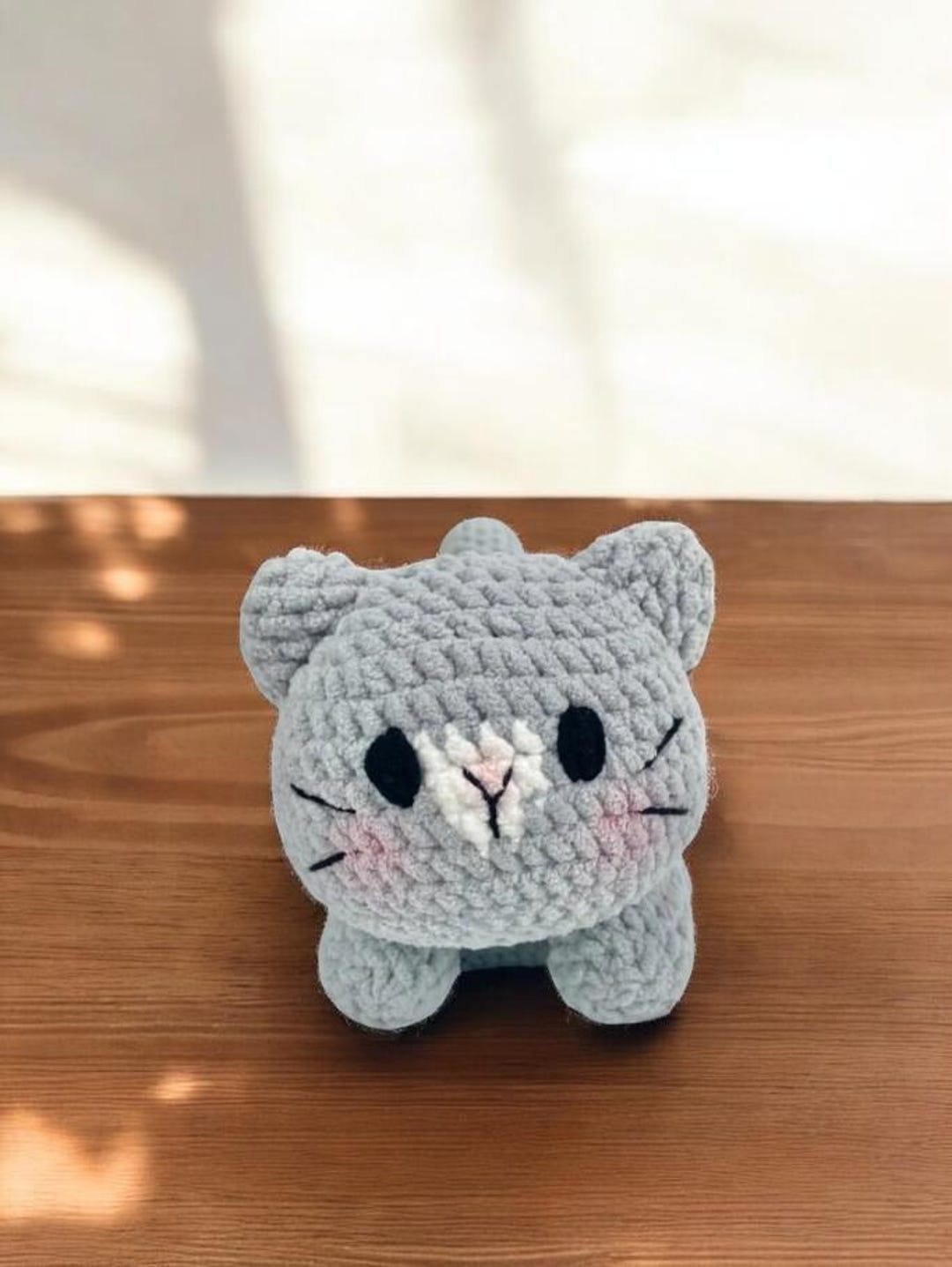 Gray Cat Crochet Pattern PDF, Amigurumi Cat Plush Toy, Cute Kitten ...