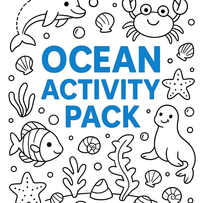 Ocean Activity Pack for Kids | Coloring, Tracing, Mazes (PDF) - Etsy