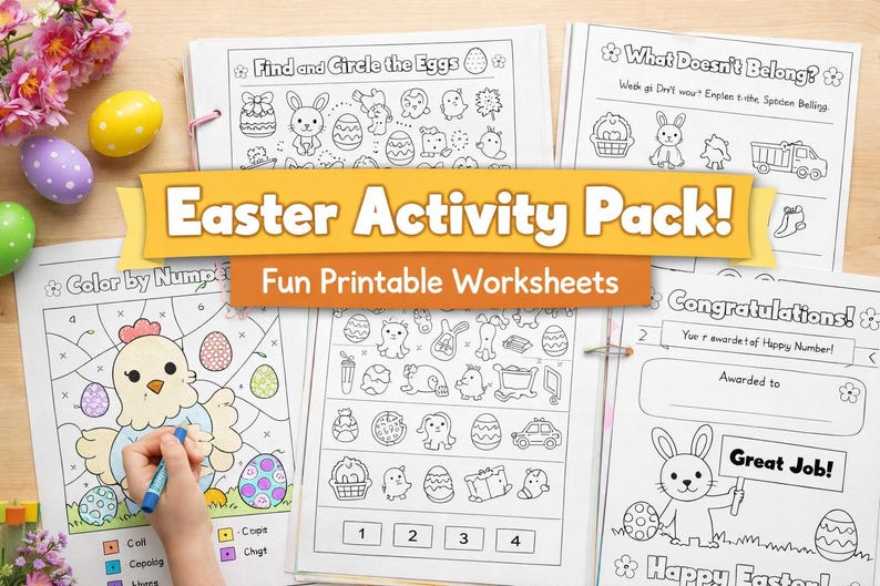 Easter Activity Pack for Kids | Coloring Pages, Puzzles, Tracing ...