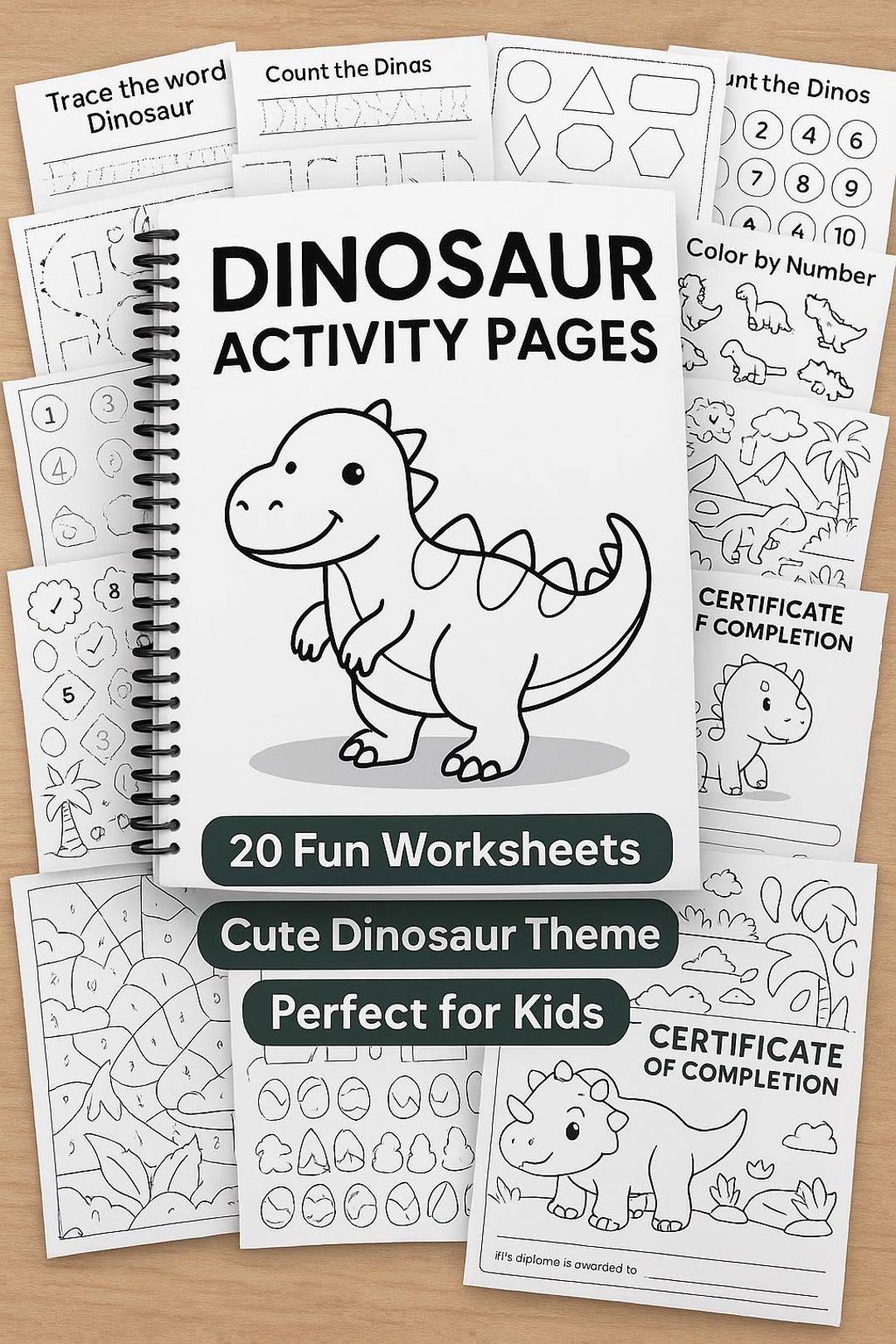 Dinosaur Activity Pack | Printable Worksheets, Coloring, Mazes (PDF) - Etsy
