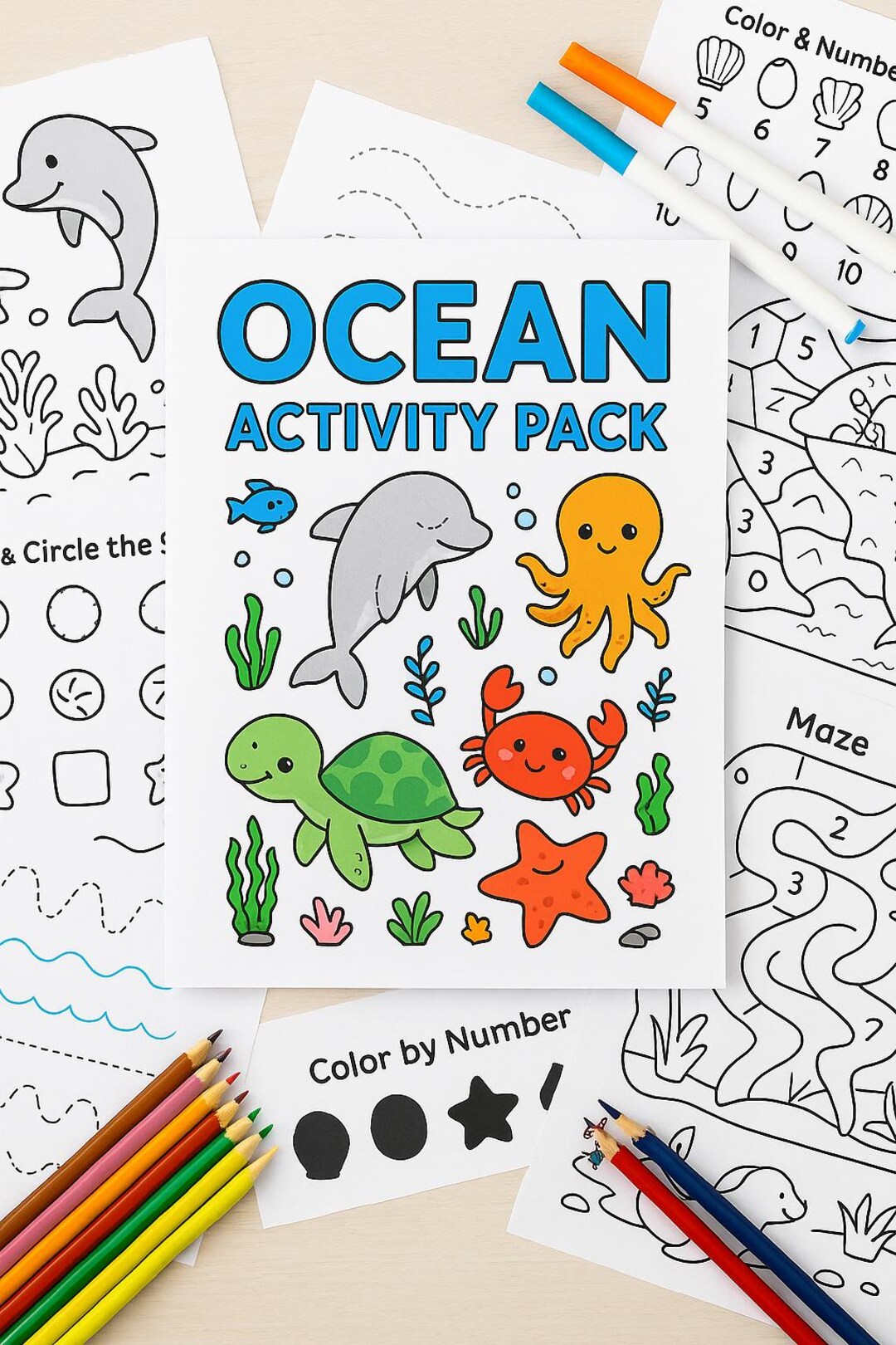 Ocean Activity Pack for Kids | Coloring, Tracing, Mazes (PDF) - Etsy
