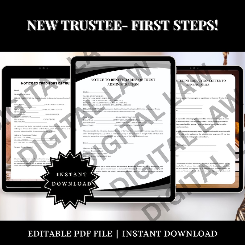 Editable Notice to Beneficiaries of Trust Administration Template ...