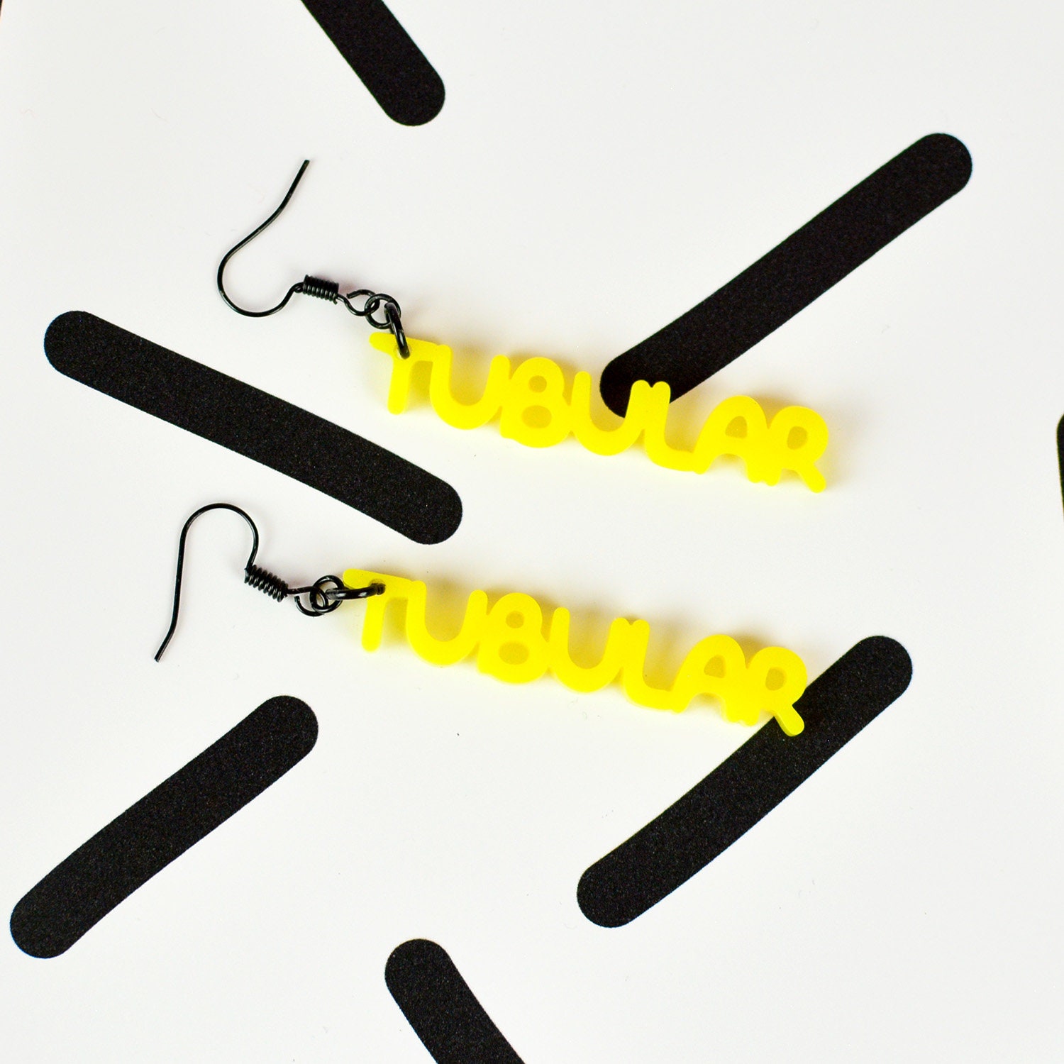 Tubular 80s Slang Word Earrings - Etsy UK