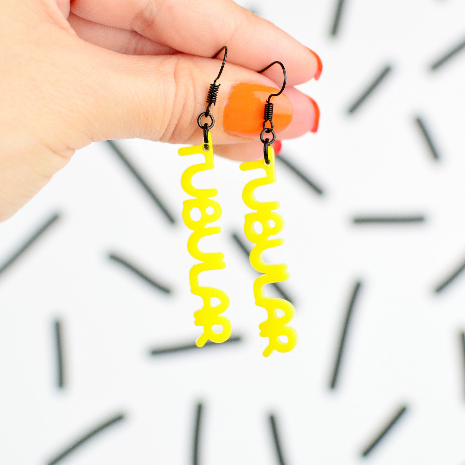 Tubular 80s Slang Word Earrings - Etsy UK
