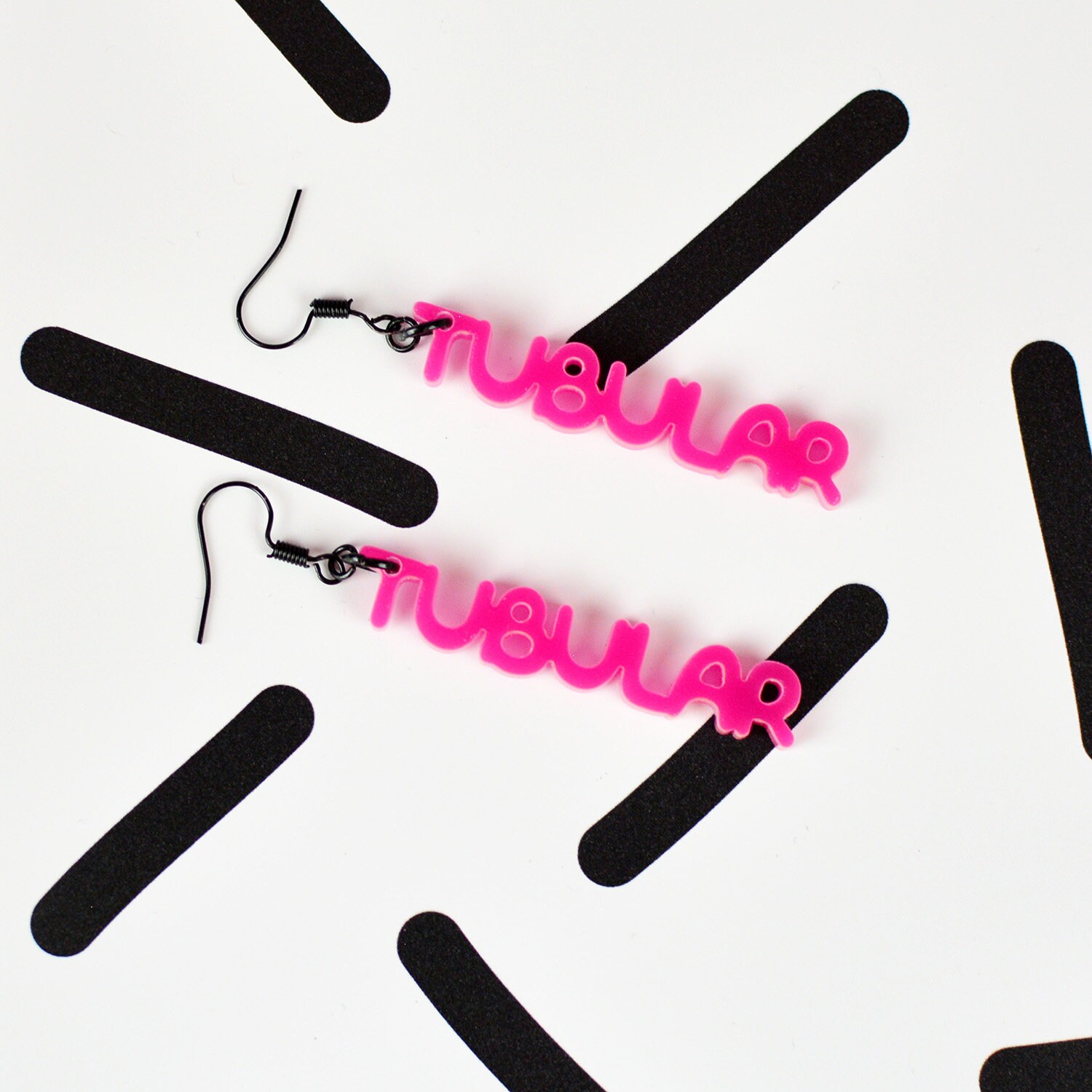 Tubular 80s Slang Word Earrings | Etsy