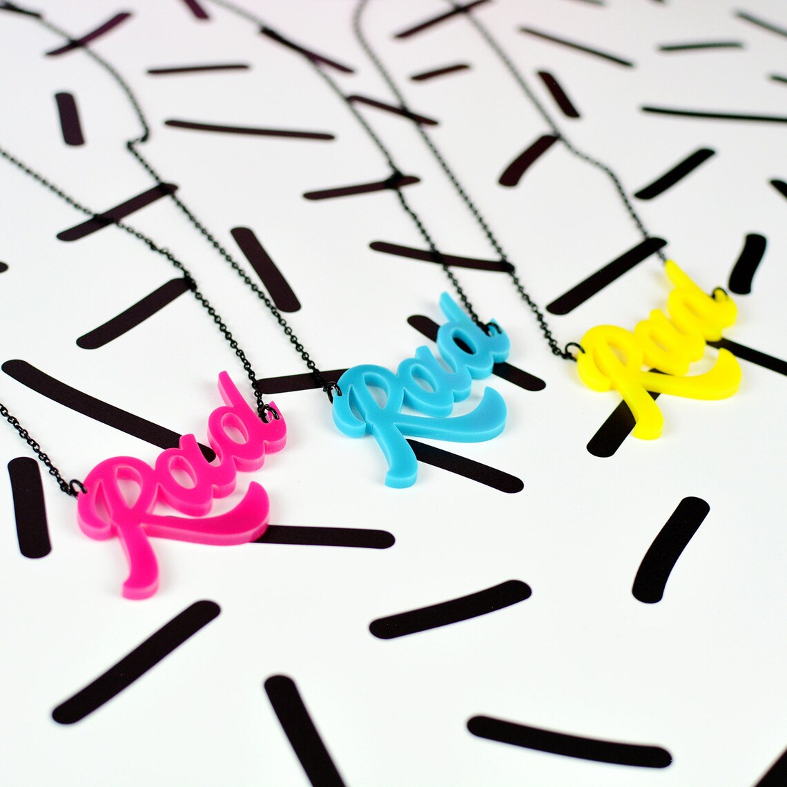 Rad 80s Slang Word Necklace - Etsy