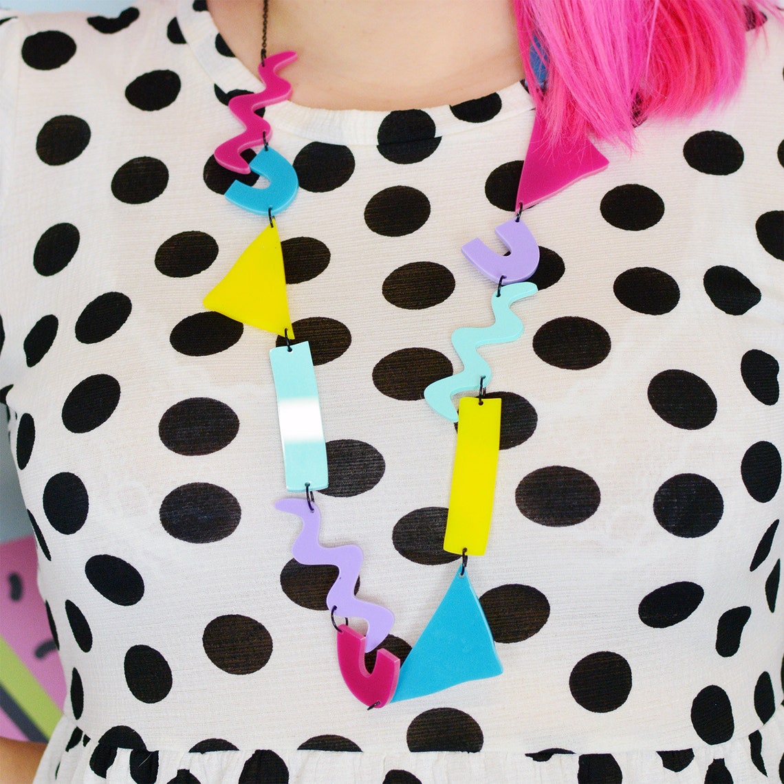 Statement 80s Inspired Chain Necklace - Etsy