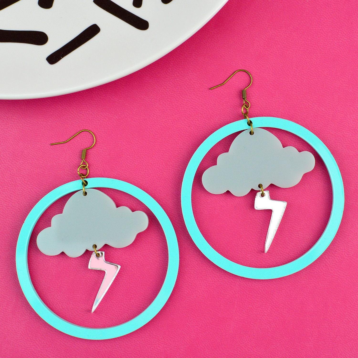 Lightning Bolt Storm Weather Statement Earrings - Etsy