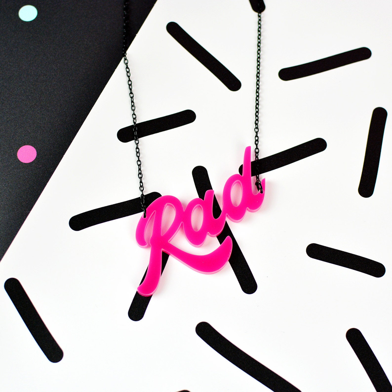 Rad 80s Slang Word Necklace - Etsy