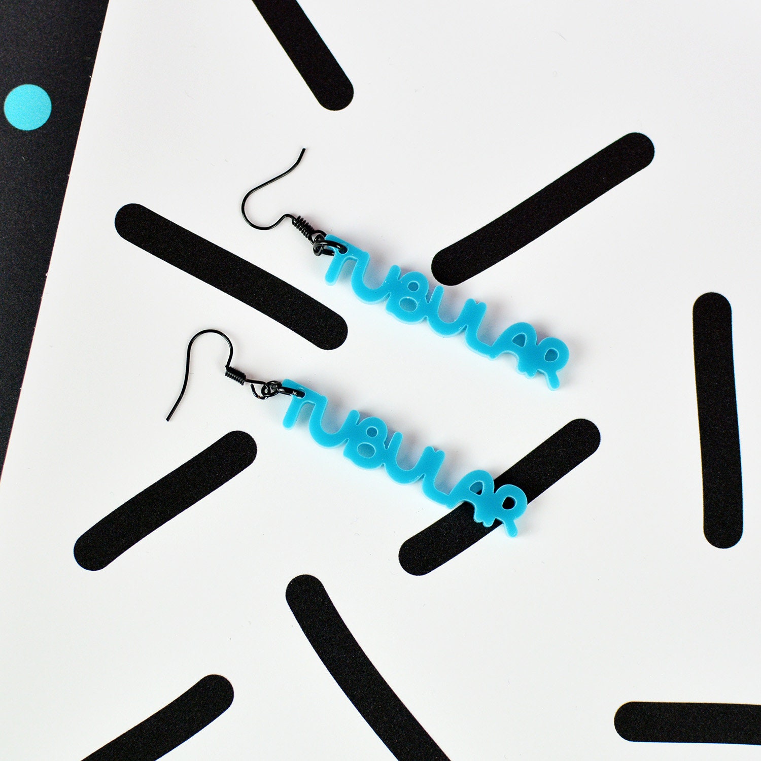 Tubular 80s Slang Word Earrings - Etsy UK