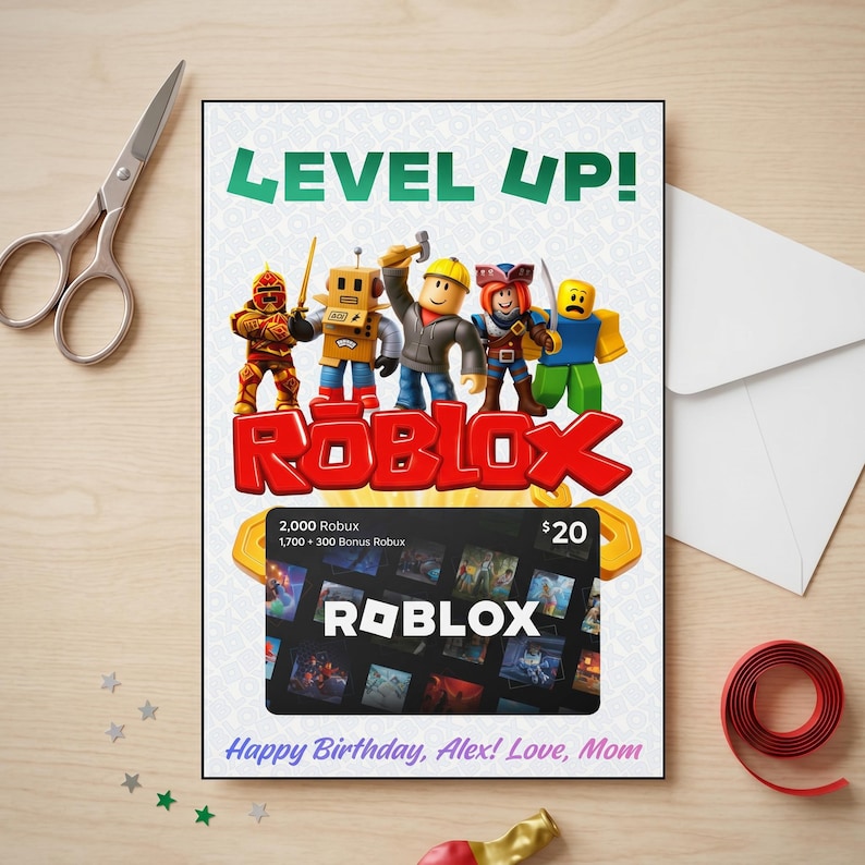 Roblox Gift Card Holder: Editable Canva Template, Printable Robux ...