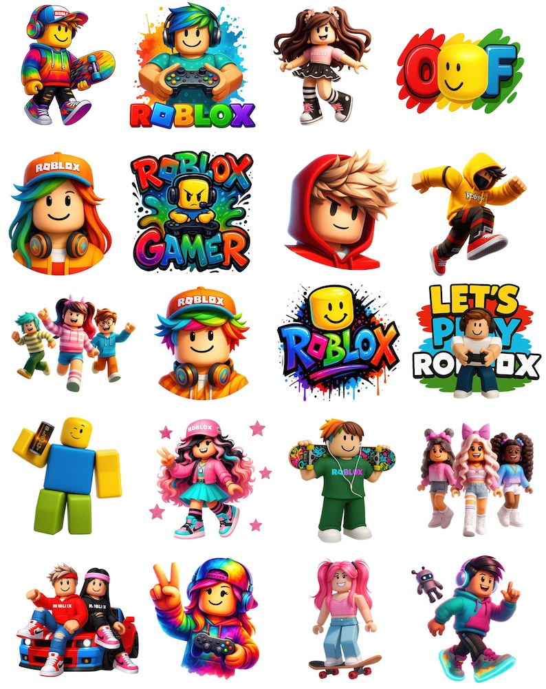 Roblox PNG Clipart Bundle: High-res Transparent Graphics (digital ...