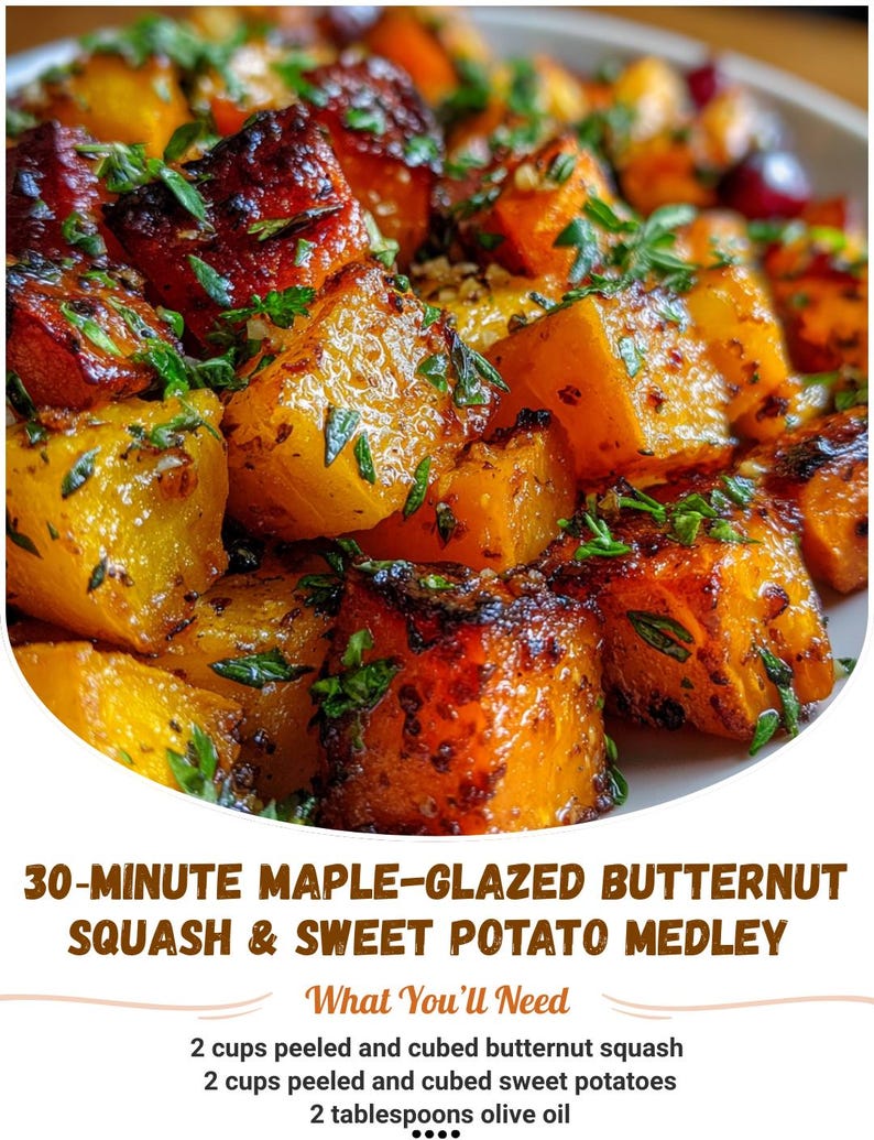 30-minute Maple-glazed Butternut Squash & Sweet Potato Medley Recipe ...