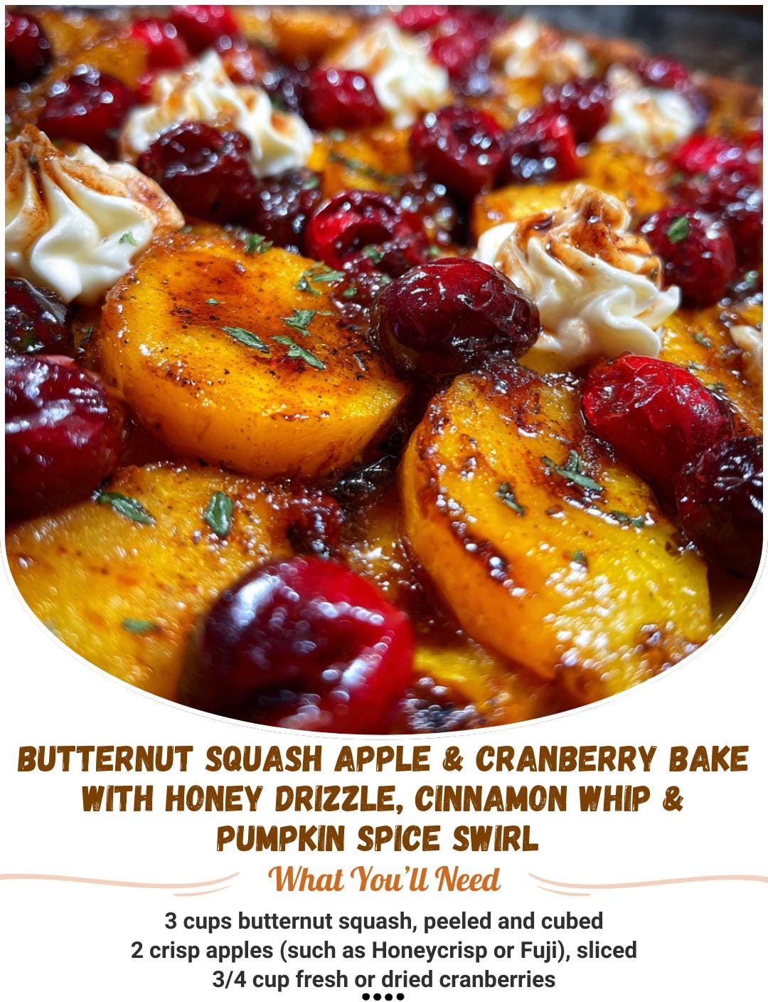 Butternut Squash Apple Cranberry Bake Recipe PDF: Printable Fall ...
