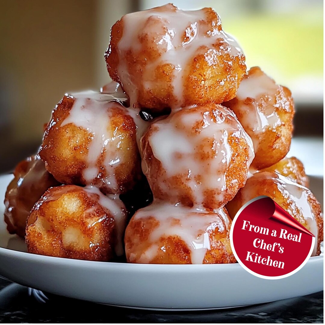 Mini Apple Fritters Recipe | Fall Dessert, Vanilla Glaze (digital ...