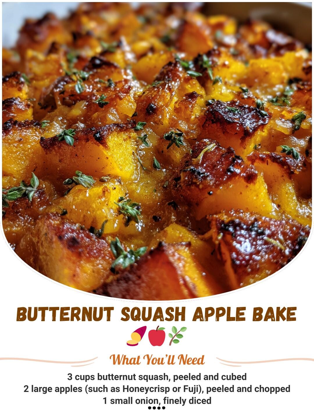 Butternut Squash Apple Bake Recipe PDF: Printable Cozy Fall Side Dish ...