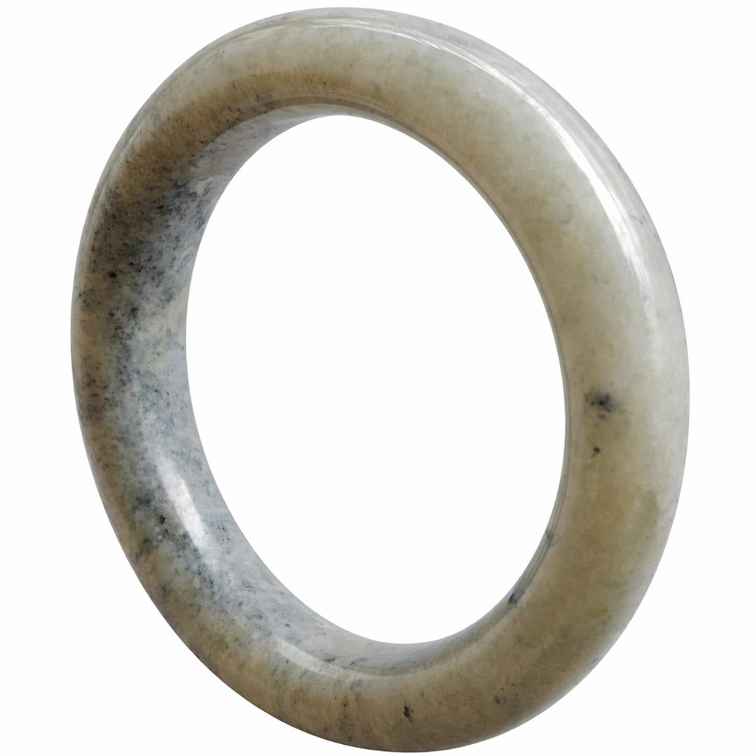 Genuine Burmese Jade Bangle, Natural Jadeite Bracelet, Smooth Round ...