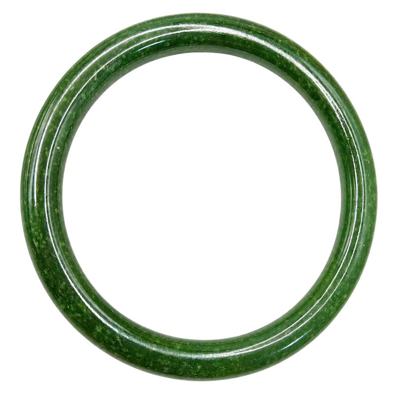 Natural Burmese Nephrite Jade Bangle Bracelet | Deep Green Jade ...