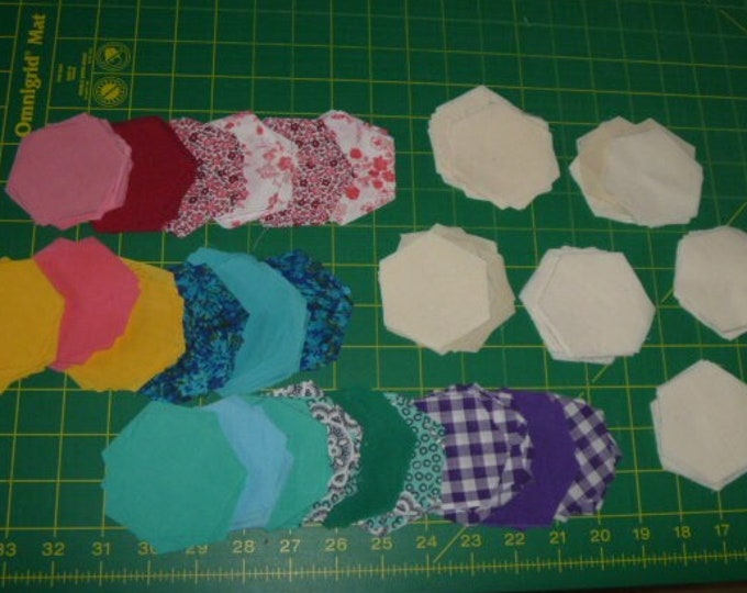 Precut Hexagon Fabric Pieces Vintage Variety 1.5 Inch Side 230 Pieces ...