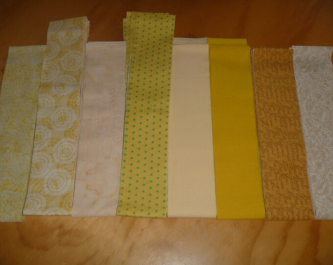 Pre Cut Jelly Roll Yellow Fabric Strips Variety Package 40 Strips WOF ...