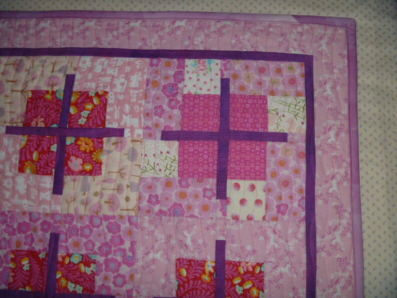 Pink and Purple Baby Quilt Modern Scrappy FREE SHIPPING - Etsy