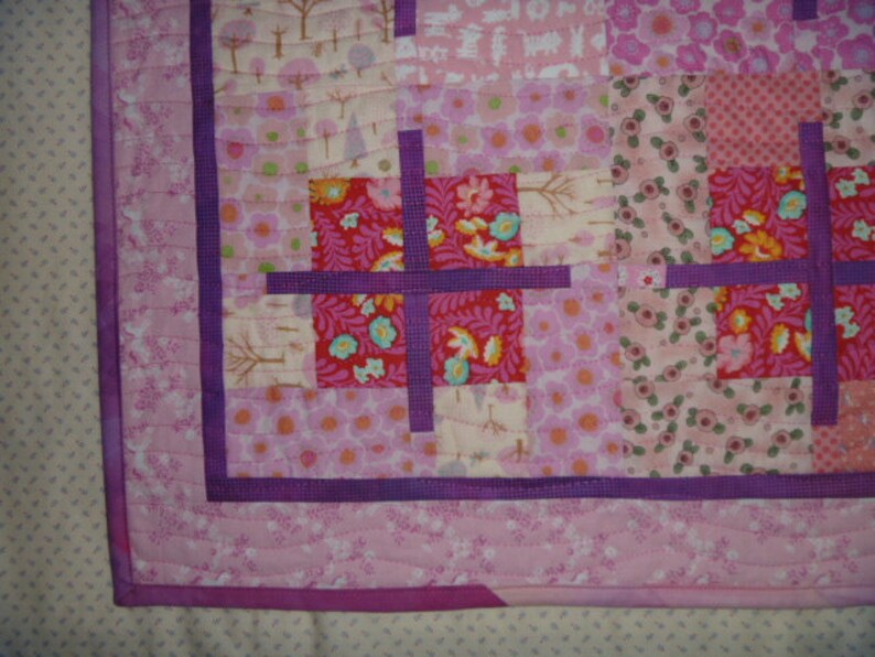 Pink and Purple Baby Quilt Modern Scrappy FREE SHIPPING - Etsy