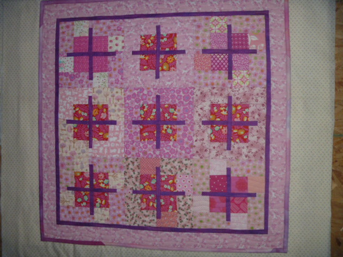 Pink and Purple Baby Quilt Modern Scrappy FREE SHIPPING - Etsy