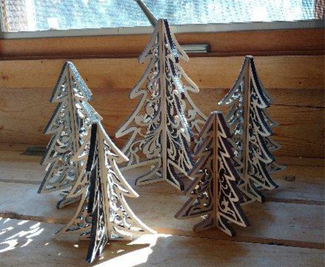 Tree Decorations Set of 5 Trees | Etsy