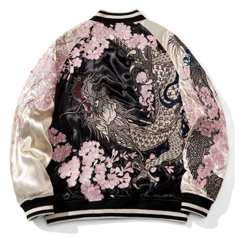 Black Sukajan Dragon Jacket - Etsy UK