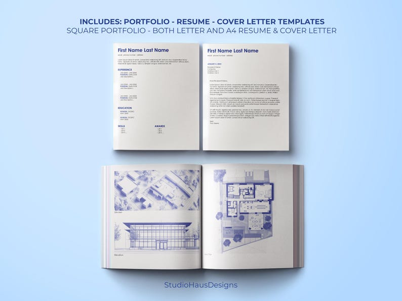 Square Architecture Portfolio Template Vol. II – Modern Minimal Design ...
