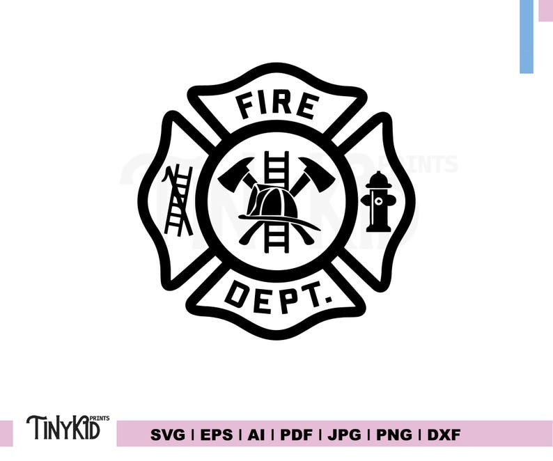 Firefighter Maltese Cross SVG | Fire Dept Logo Clipart | Fireman Emblem ...