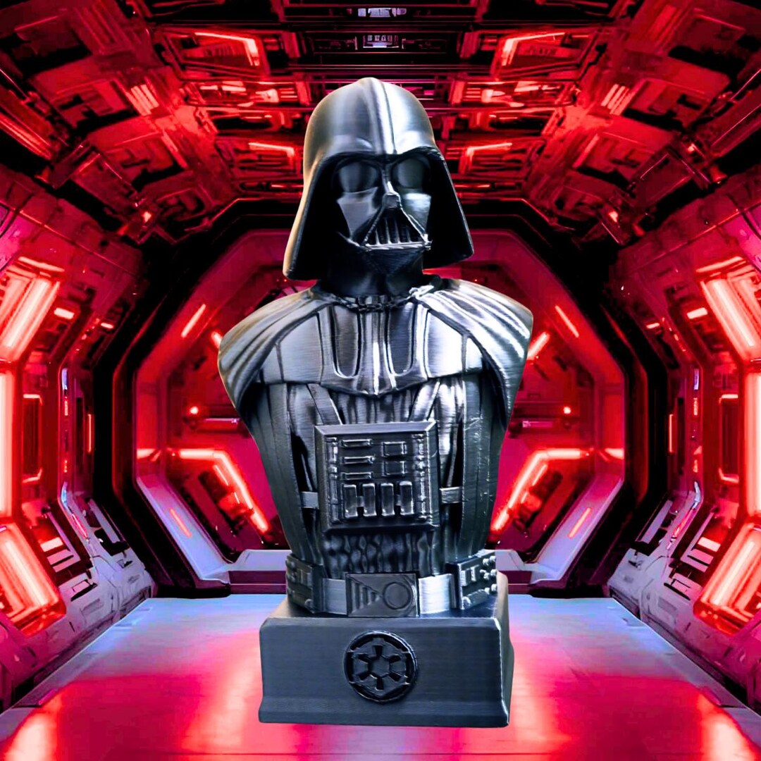 3D Printed Darth Vader Bust: Metallic PLA Star Wars Collectible - Etsy
