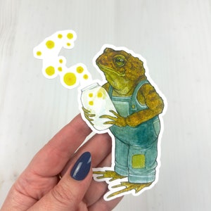Toad With Firefly Jar Matte Vinyl Sticker - Etsy
