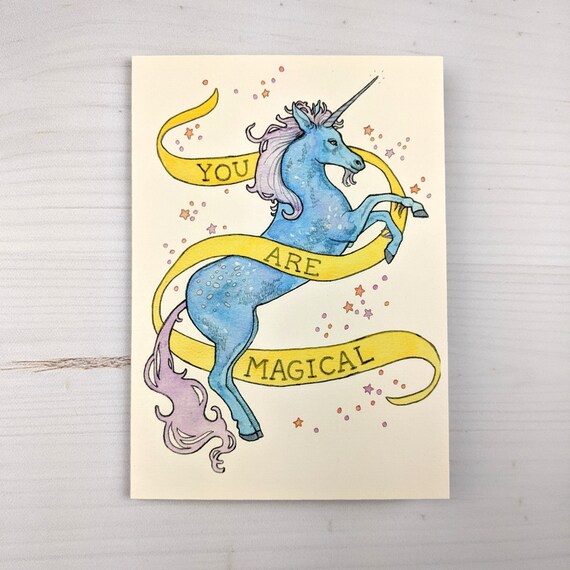 Unicorn You Are Magical Notecard | Etsy