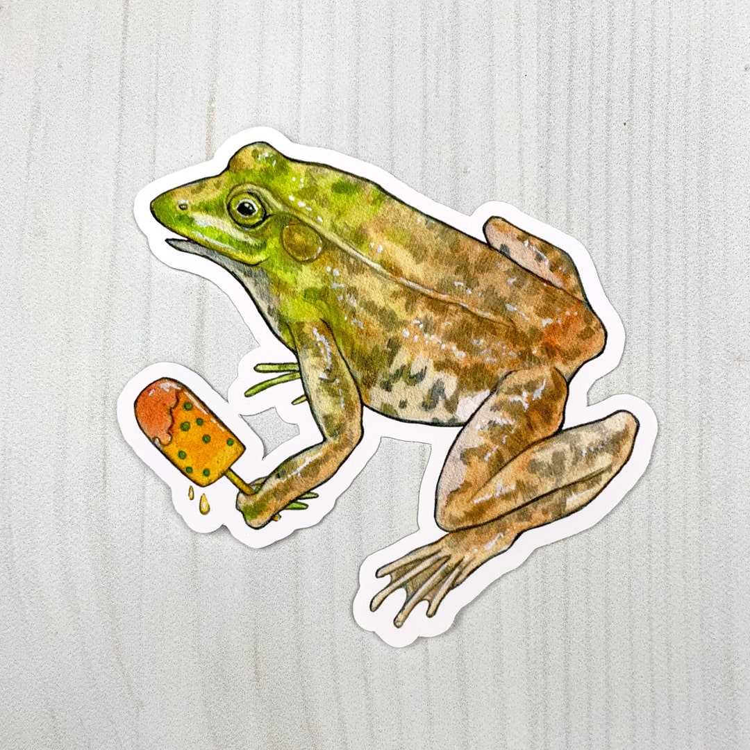 Frog Popsicle Matte Vinyl Sticker - Etsy