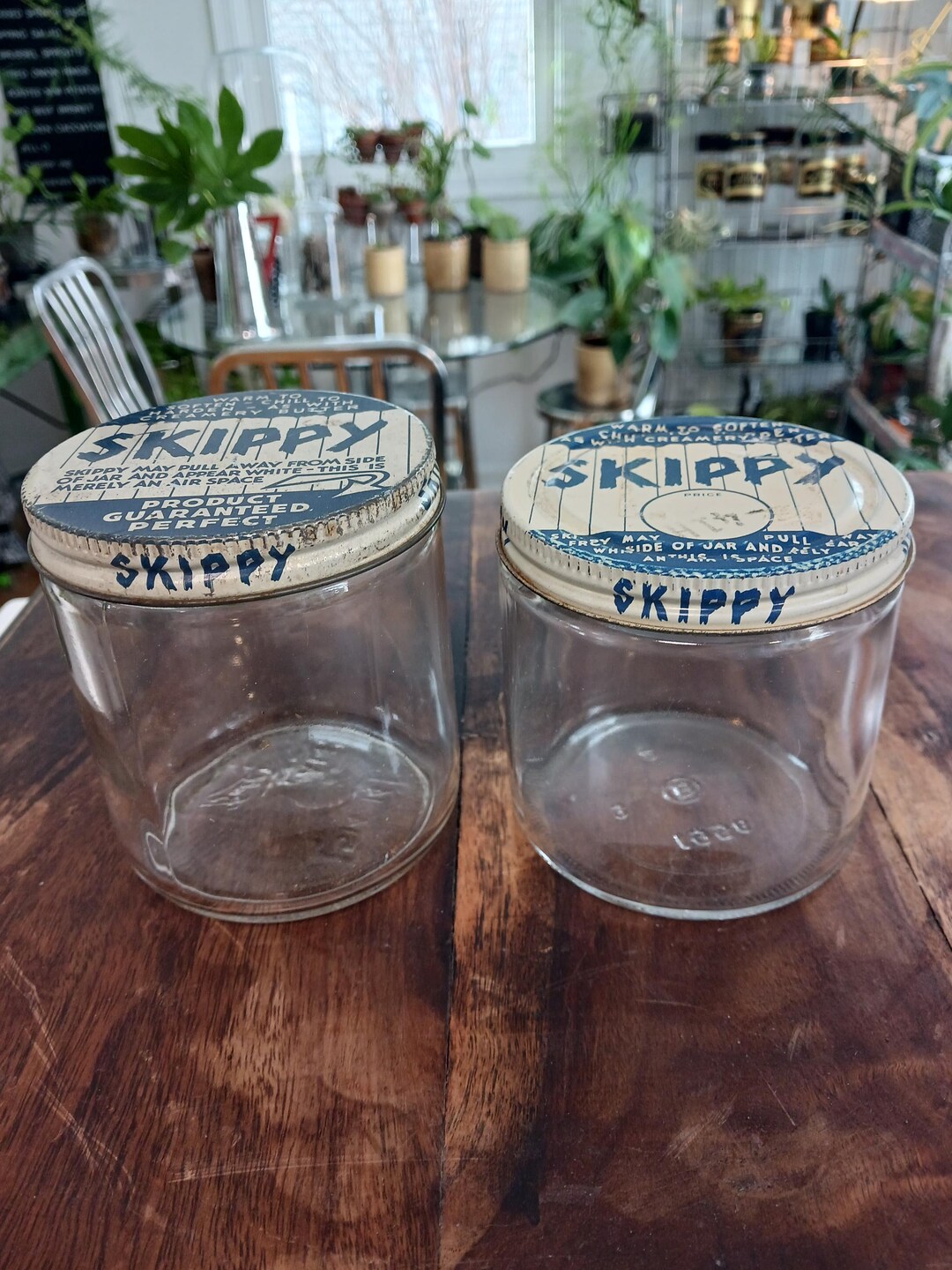 Pair of Vintage Skippy Jars, Vintage Peanut Butter Jar, Vintage Kitchen ...