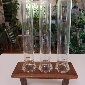 3 Vintage Inverted Glass Tubes, Vintage Science Tubes, Vintage ...