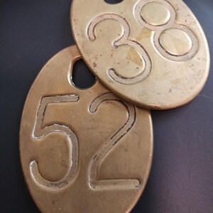 Vintage Pair of Brass Cow Tags, Vintage Brass Animal Tags, Brass Farm ...