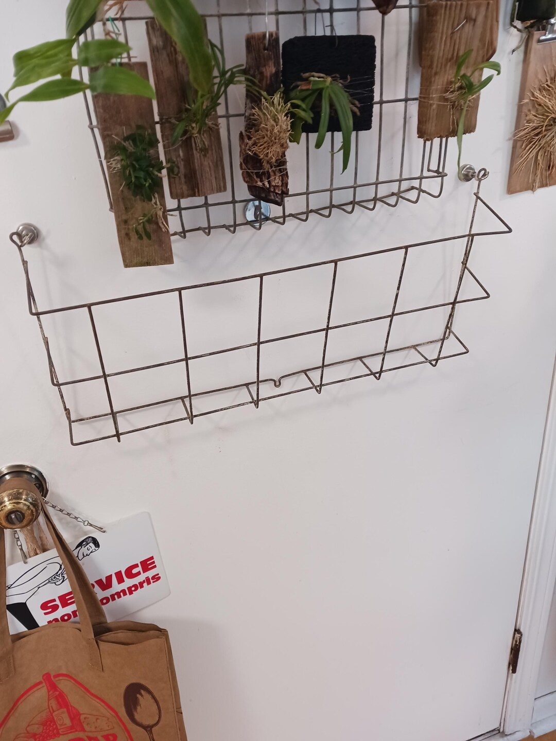 Vintage Wire Shelf, Vintage Hoosier Wire Shelf, Vintage Wire Wall Shelf ...