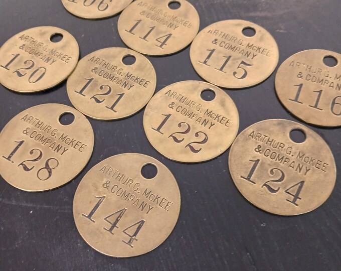 10 Antique Brass Tags, Antique Brass Number Tags, Antique Brass Tags - Etsy
