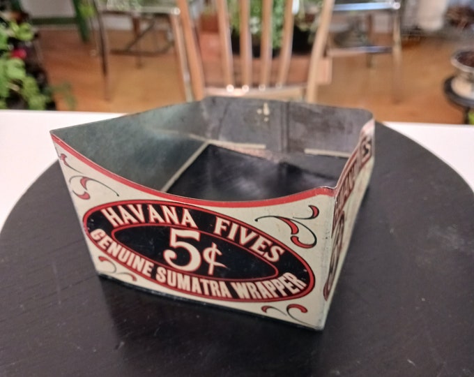 Vintage Tin Cigar Display, Vintage Cigar Holder, Havana Fives Cigar ...