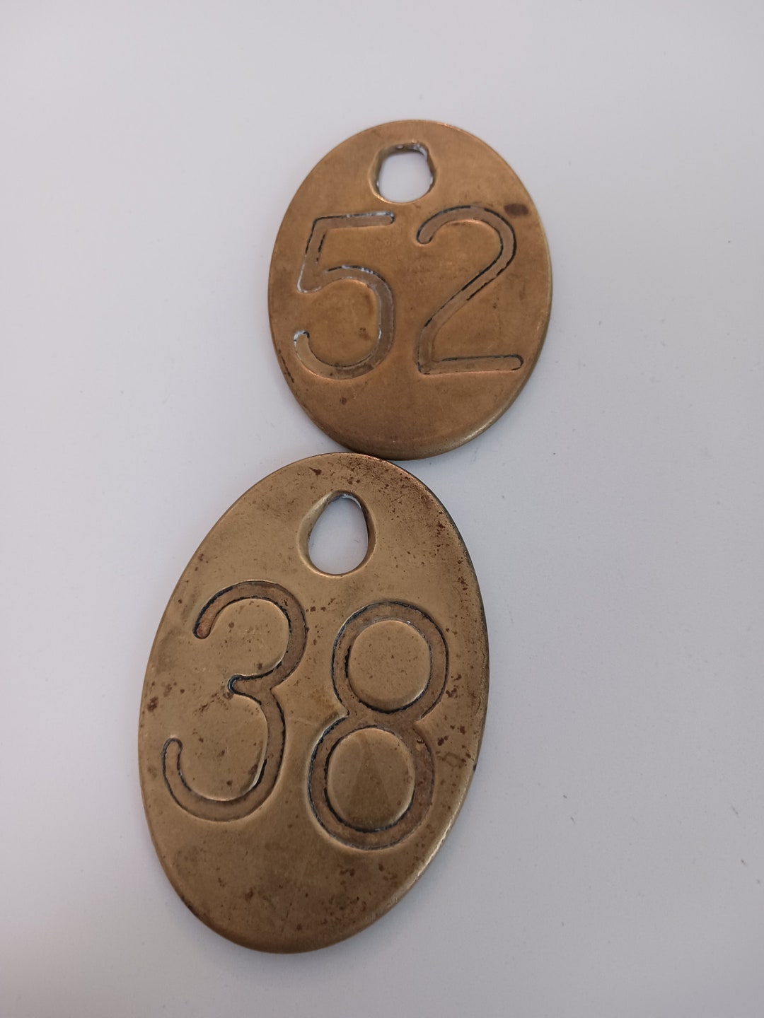 Vintage Pair of Brass Cow Tags, Vintage Brass Animal Tags, Brass Farm ...