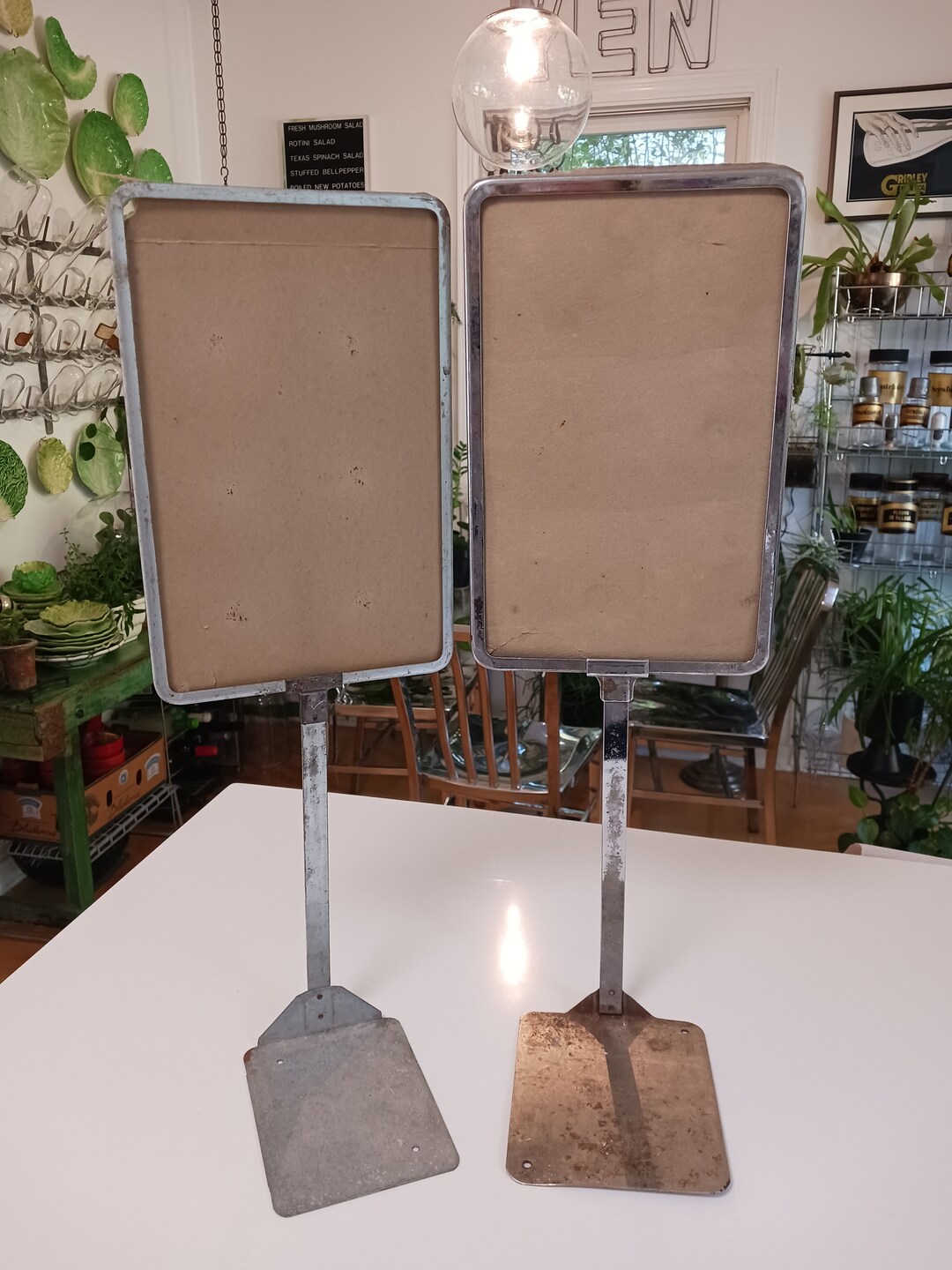 Vintage Pair Store Stands, Vintage Metal Store Stands, Vintage Sign ...