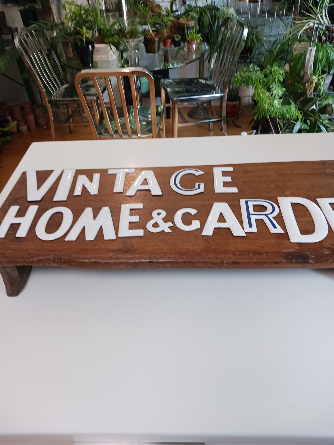 Vintage Enamel Letters, Vintage Enamel Sign, Vintage Garden Sign ...