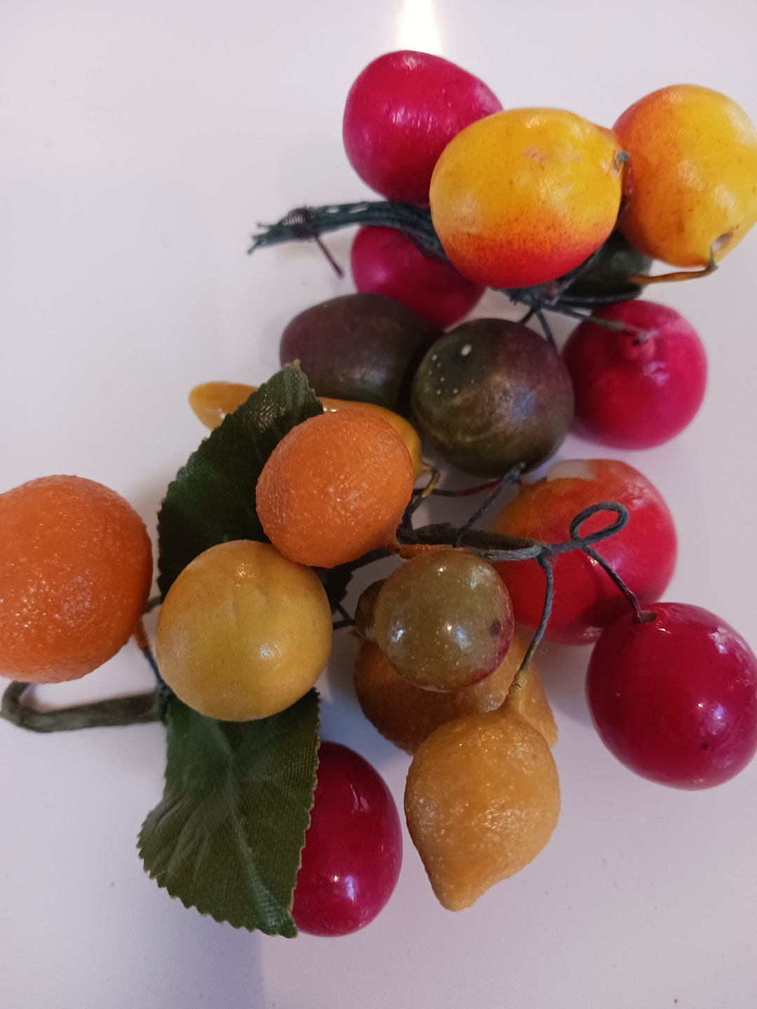 Vintage Wired Artificial Fruit, Vintage Cotton Spun Fruit, Vintage ...