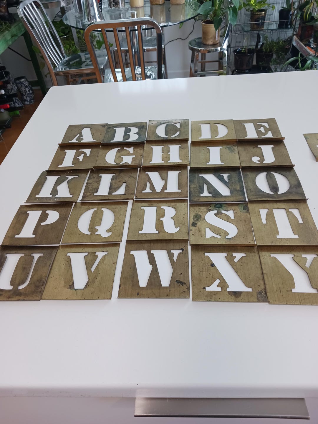 Vintage Brass Stencils, Vintage Stencils, Vintage Stencil Alphabet Set ...