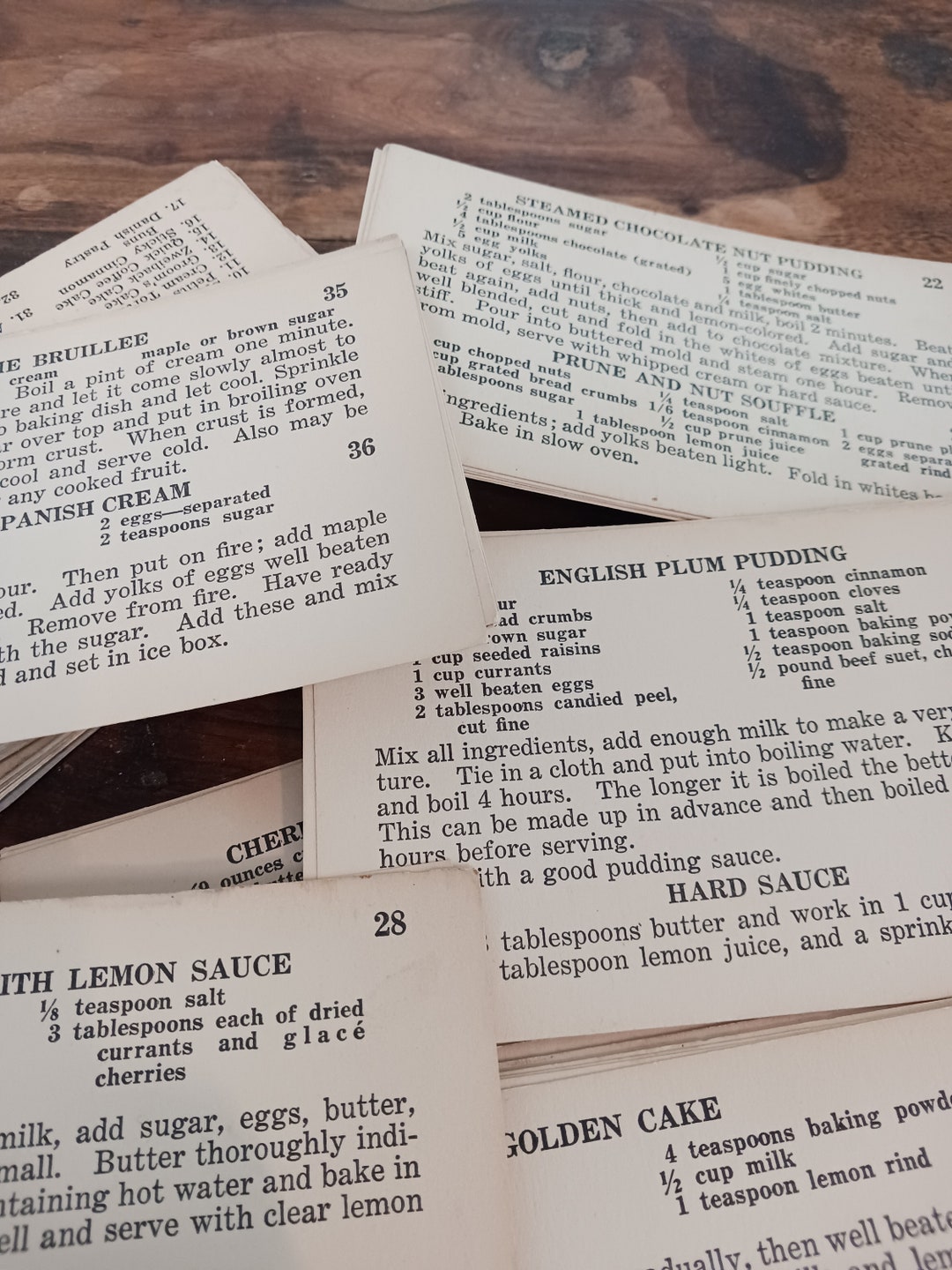 Vintage Collection of Recipe Cards, Vintage Dessert Recipe Cards ...